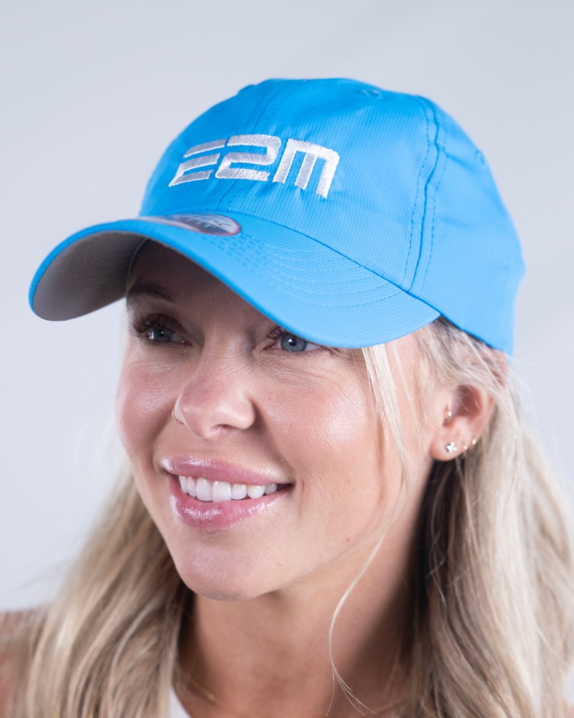 E2M - Adjustable Performance Cap - Pacific Blue- Embroidered Logo | Triple E Apparel