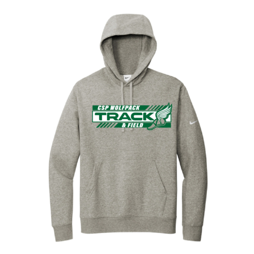CSP Track & Field - Men's Nike Club Fleece Hooded - Dk. Grey Heather ...